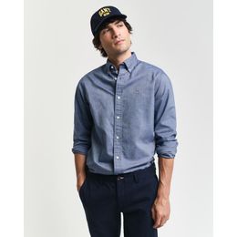 Gant Damen Langarmhemd &raquo;Slim Fit Oxford Hemd strukturiert langlebig dicker&laquo; Oxford Hemd Slim Fit blau M, N-Gr
