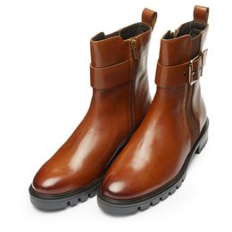Ara Damen Stiefelette &raquo;TULSA&laquo; Biker Boots, Stiefel mit Blockabsatz in G-Weite braun 7,5 (41)