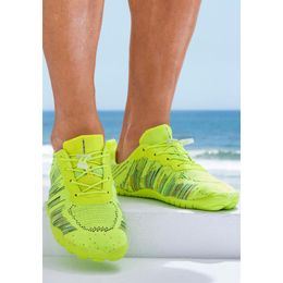 Venice Beach Damen Aquaschuh &raquo;Badeschuh, Slipper, Wasserschuh&laquo; mit elastischen B&auml;ndern f&uuml;r schnelles Reinschl&uuml;pfen, Unisex VEGAN gelb 44
