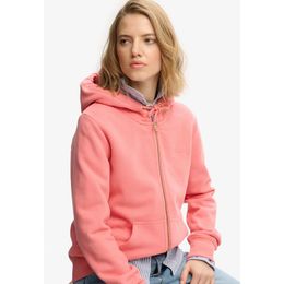 Superdry Damen Kapuzensweatjacke &raquo;ESSENTIAL LOGO ZIPHOOD HB&laquo; rosa XL