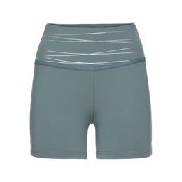 Vivance Active Damen Vivance active Shorts Sportshorts mit breiten B&uuml;ndchen und Druck blau XS (32/34), N-Gr