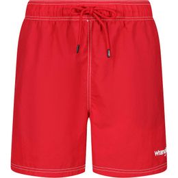 Wrangler Badeshorts »"Lima"« mit elastischem Bund, basic, bequem, mit Logo, mit Tasche red M (46) - N-Gr N-Gr M (46) Herren-Badehose von Wrangler