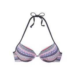 s.Oliver Damen s.Oliver Push-Up-Bikini-Top &raquo;Barcelona&laquo; wattierte Cups, mit eingearbeiteter Verst&auml;rkung, im Nacken zu binden bunt 32, Cup A