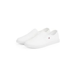Tommy Hilfiger Slip-On Sneaker »CANVAS SLIP-ON SNEAKER«, Freizeitschuh, Schlüpfschuh, Slipper, Halbschuh, Flaggen-Stickerei weiß 41 41 Slip...