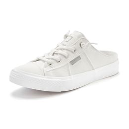 ELBSAND Damen Sneaker &raquo;Sabot, Clog, Freizeitschuh, Halbschuh, Stoffschuh,&laquo; zum Reinschl&uuml;pfen Unisex VEGAN wei&szlig; 38