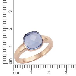 JAMELLI Damen Fingerring &raquo;Silber 925 ros&eacute;-vergoldet mit hellblauem Quarz-Stein (beh.)&laquo; rot