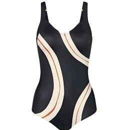 Triumph Damen Badeanzug &raquo;Summer Allure OP&laquo; V-Ausschnitt, moderner Druck schwarz 48, Cup B
