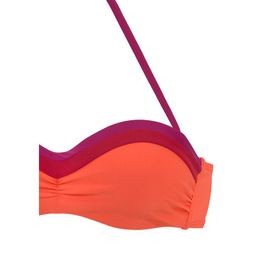 s.Oliver Damen s.Oliver B&uuml;gel-Bandeau-Bikini-Top &raquo;Yella&laquo; mit kontrastfarbenen Details bunt 42, Cup C