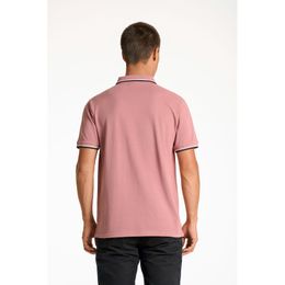 LINDBERGH Herren LINDBERGH Poloshirt mit Logo-Stickerei und abgesetzten B&uuml;ndchen rosa S