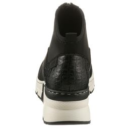 Rieker Damen Schlupfboots Stiefelette, High Top Sneaker mit Rei&szlig;verschluss auf der Vorderseite schwarz 40