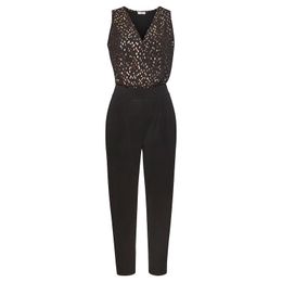 Lascana Overall mit bedrucktem Oberteil, eleganter Jumpsuit, Business-Look, festlich schwarz 34, N-Gr Overall