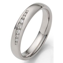 Firetti Trauring »Schmuck Geschenk Hochzeit Ehering "LIEBE"« Made in Germany - wahlweise mit oder ohne Zirkonia (synth.) silberfarben 55 Moderner...