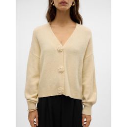 V&eacute;ro Moda Vero Moda Damen Strickjacke &raquo;VMCECILY LS V-NECK CARDIGAN GA&laquo; beige S