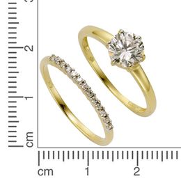 Celesta Damen Celesta Fingerring &raquo;375/- Gelbgold Zirkonia&laquo; gelb