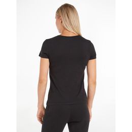 Calvin Klein Jeans Damen T-Shirt &raquo;CK EMBROIDERY SLIM TEE&laquo; mit gesticktem CK Logo auf der Brust schwarz XS (34)