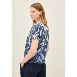 Cecil Damen Print-Shirt in Ausbrenner-Optik und mit floralem Muster M (40)