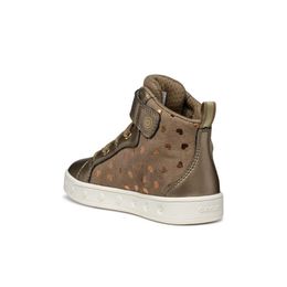 Geox M&auml;dchen Sneaker &raquo;J SKYLIN GIRL Blinkschuh&laquo; Schn&uuml;rboots mit Glitzer, Blinkfunktion, Gr&ouml;&szlig;enschablone zum Download silber 27