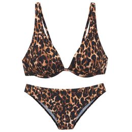 Bruno Banani Damen B&uuml;gel-Bikini mit modischem Animal-Design 40, Cup D