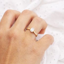 Diam Addict Damen Fingerring &raquo;585 Gold mit im Labor gez&uuml;chteten synthetischen Diamanten 1,0ct.&laquo; gelb