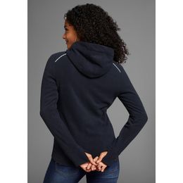 Kangaroos Damen Kangaroos Fleecejacke mit Kapuze figurbetonte Passform, mit Kapuze und Kordelzug, &Uuml;bergangsjacke blau 44/46