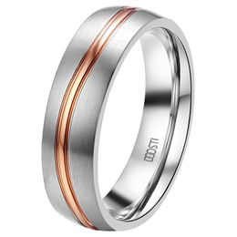 DOOSTI Unisex DOOSTI Trauring &raquo;Schmuck Geschenk Edelstahl Trauring Ehering Partnerring LIEBE&laquo; wahlweise mit oder ohne Zirkonia rosa