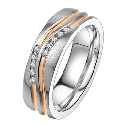 DOOSTI Kinder DOOSTI Trauring &raquo;Schmuck Geschenk Edelstahl Trauring Ehering Partnerring LIEBE&laquo; Made in Germany, wahlweise mit oder ohne Zirkonia rosa
