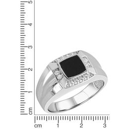 Firetti Herren Fingerring &raquo;Schmuck Geschenk Silber 925 Silberring Herrenring&laquo; mit Achat, Zirkonia (synth.) wei&szlig;