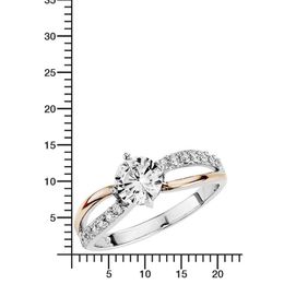 Amor Damen Silberring &raquo;Schmuck Geschenk, Fingerring Verlobung&laquo; mit Zirkonia (synth.) rosa