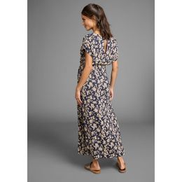 Neun Monate Damen Umstandskleid &raquo;Langes Schwangerschafts- und Still-Kleid&laquo; Ohne Taschen Jersey-Kleid f&uuml;r Schwangerschaft und Stillzeit blau 38, N-Gr