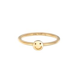 Elli Damen Fingerring &raquo;Smiling Pinky Ring 925 Silber&laquo; gold