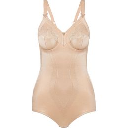Triumph Damen Shaping-Body &raquo;Doreen + Cotton 01 BS&laquo; runder, tieferer R&uuml;ckenausschnitt, formend, V-Ausschnitt beige 85, Cup D