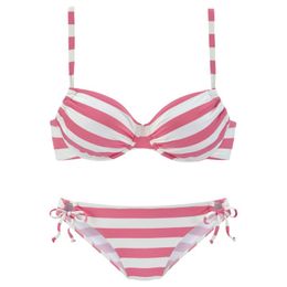 Venice Beach Damen B&uuml;gel-Bikini mit gewebten Streifen rosa 38, Cup E