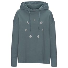 ELBSAND Damen Kapuzensweatshirt &raquo;Darisa&laquo;, mit Logodruck vorne, Hoodie, sportlich-casual blau M (38)