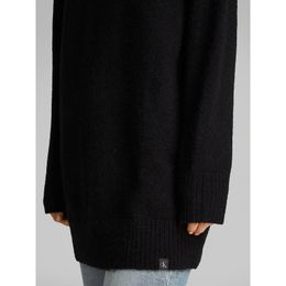 Calvin Klein Jeans Damen Strickkleid &raquo;FLUFFY YARN LOOSE SWEATER DRESS&laquo; mit Stehkragen schwarz XS (34), N-Gr