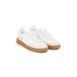Tommy Hilfiger Plateausneaker »TH HERITAGE COURT SNEAKER LTHR«, Plateau, Schnürschuh, Freizeitschuh, Halbschuh mit TH-Logostickerei natur 40 40...