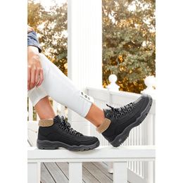 Lascana Damen Lascana Winterstiefelette Outdoor Boots, Ankle Sneaker mit robuster Sohle und Warmfutter schwarz 38