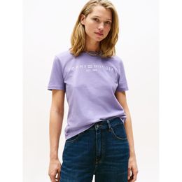 Tommy Hilfiger Kurzarmshirt »REG CORP LOGO C-NK mit Logoschriftzug und Stickerei« Baumwolle Lavender Ash XXL (44) XXL (44) Basic T-Shirt von TOMMY...