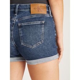 Calvin Klein Jeans Damen Shorts &raquo;MID RISE SHORT&laquo; mit Umschlagsaum blau 34, N-Gr