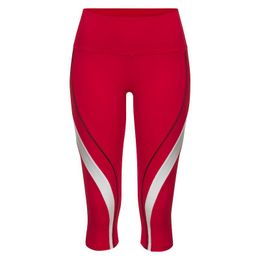 active by Lascana Lascana Active Damen LASCANA ACTIVE Caprihose mit seitlichem Kontrasteinsatz rot XS (32/34), N-Gr