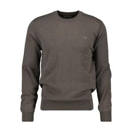 Gant Herren Rundhalspullover &raquo;CTN/WO C-NECK&laquo; mit Logostickerei braun XXL