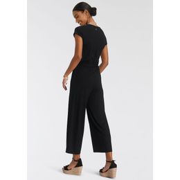 Tamaris Damen Culotte-Overall mit Knopfleiste schwarz 44, N-Gr