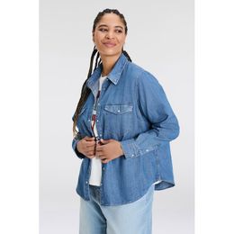 LEVI'S&reg; PLUS Levi's Plus Damen Levi's Plus Jeansbluse &raquo;ESSENTIAL WESTERN&laquo; mit zwei Brusttaschen und Druckkn&ouml;pfen blau XXL (50/52)