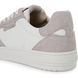 Tamaris Damen Plateausneaker , Freizeitschuh, Halbschuh, Schn&uuml;rschuh mit seitlichem Logoschriftzug grau 36