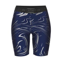 active by Lascana Lascana Active Damen LASCANA ACTIVE Funktionsshorts mit gl&auml;nzendem 3D Schriftzug auf dem Bund silber L (44/46), N-Gr