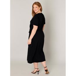 Base Level Curvy Damen Wickelkleid &raquo;Abbie&laquo; Weich flie&szlig;ende Viskose-Mischqualit&auml;t schwarz 48, N-Gr