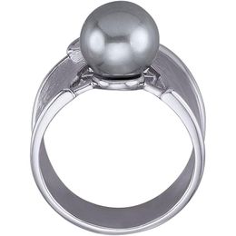 Firetti Damen Fingerring &raquo;Schmuck Geschenk Silber 925 Damenring Ring Struktur&laquo; mit Zirkonia (synth.) - mit Muschelkernperle wei&szlig;