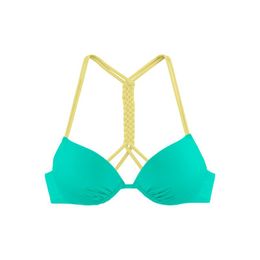 Venice Beach Damen Push-Up-Bikini-Top &raquo;Anna&laquo; wattierte Cups, mit eingearbeiteter Verst&auml;rkung gr&uuml;n 34, Cup A
