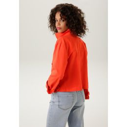 Aniston Casual Damen Aniston CASUAL Jeansjacke mit tonigen Kn&ouml;pfen zu schlie&szlig;en rot 48