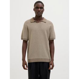 Jack & Jones Jack & Jones Herren Rundhalspullover &raquo;JPRCCEASTON KNIT SPLIT NECK SS SN&laquo; braun S