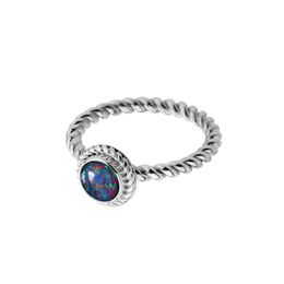 NENALINA Damen Fingerring &raquo;Opal-Triplette Geburtsstein Oktober 925 Silber&laquo; grau